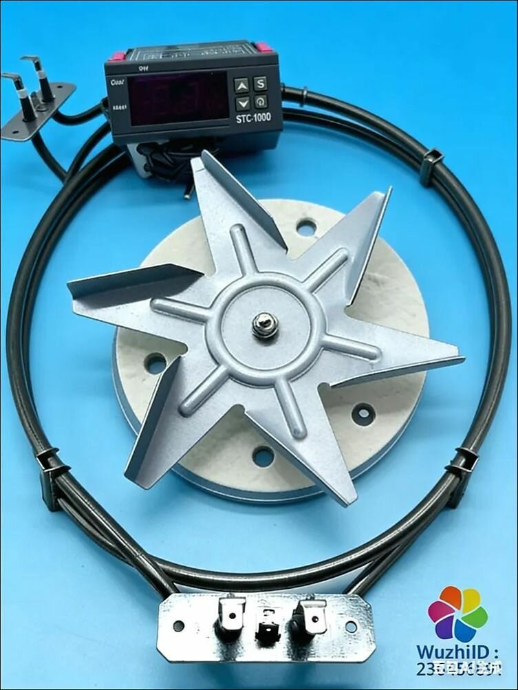 ТЭН 2.0 кВт+Мотор L штока 22 мм+Терморегулятор STC1000. Набор конвекции коптильни