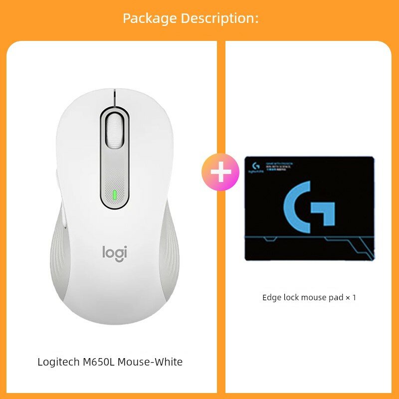 Logitech M650 L беспроводная мышь в белом цвете с подставкой для большой руки