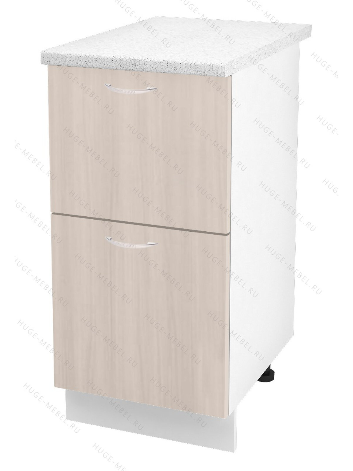 Нижний шкаф кухонный с двумя ящиками 400 Дина (шимо светлый) Huge Mebel. Ширина 400 Высота 840. Модули кухонные нижние Huge Mebel. Ширина 400 Высота 840