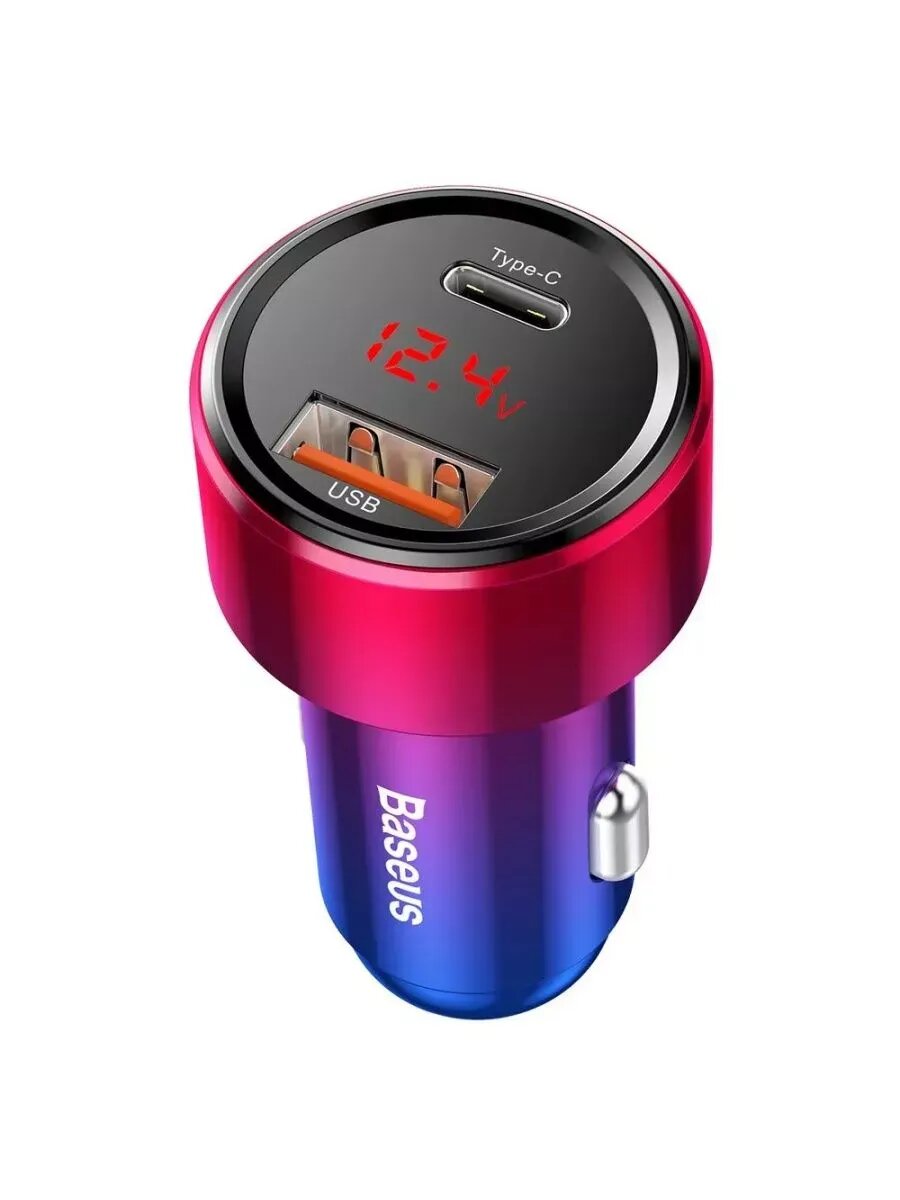Зарядка в прикуриватель USB+Type-C 45W