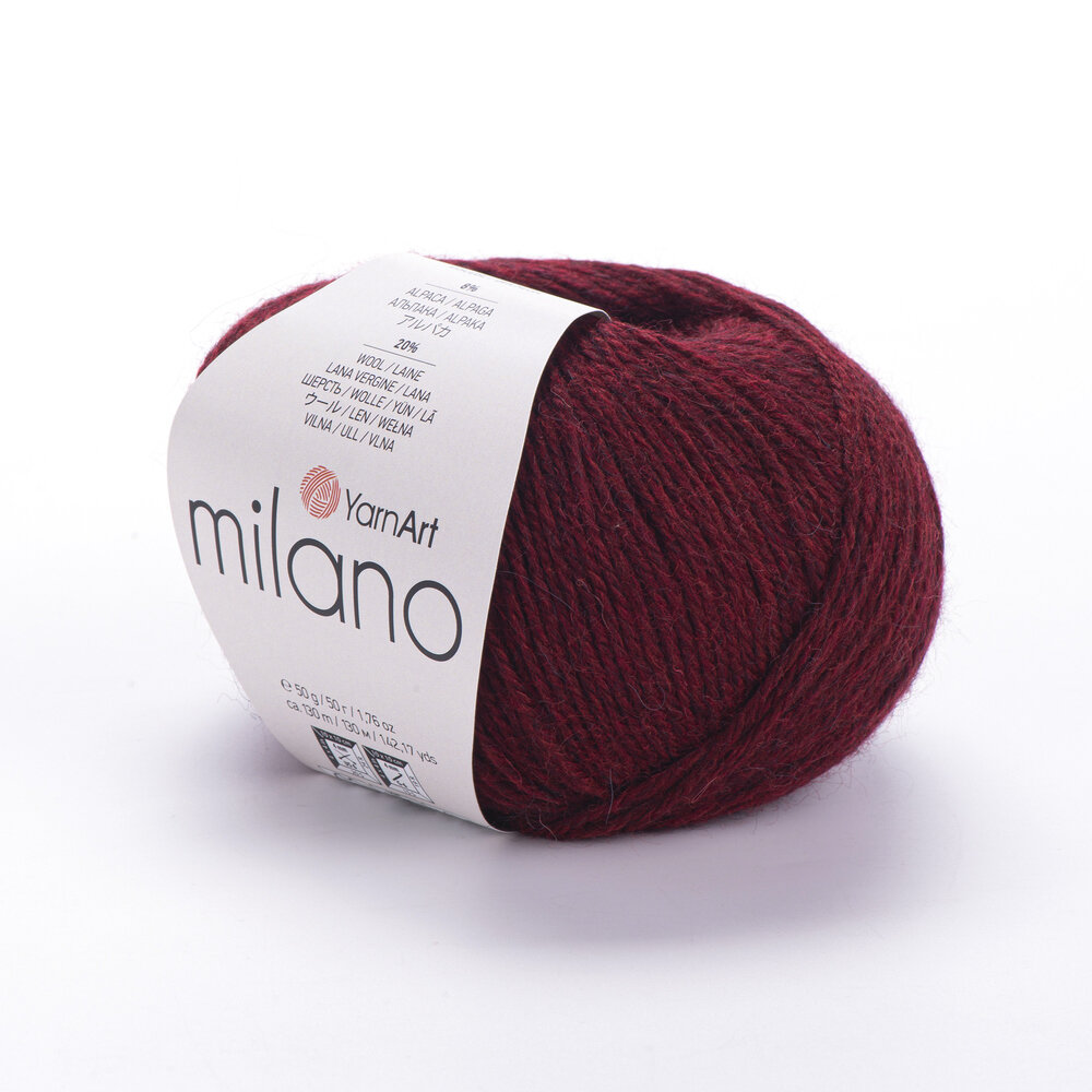 Пряжа для вязания YarnArt Milano 856 бордовый 50 гр/130 м 8% альпака, 20% шерсть, 8% вискоза, 64% акрил