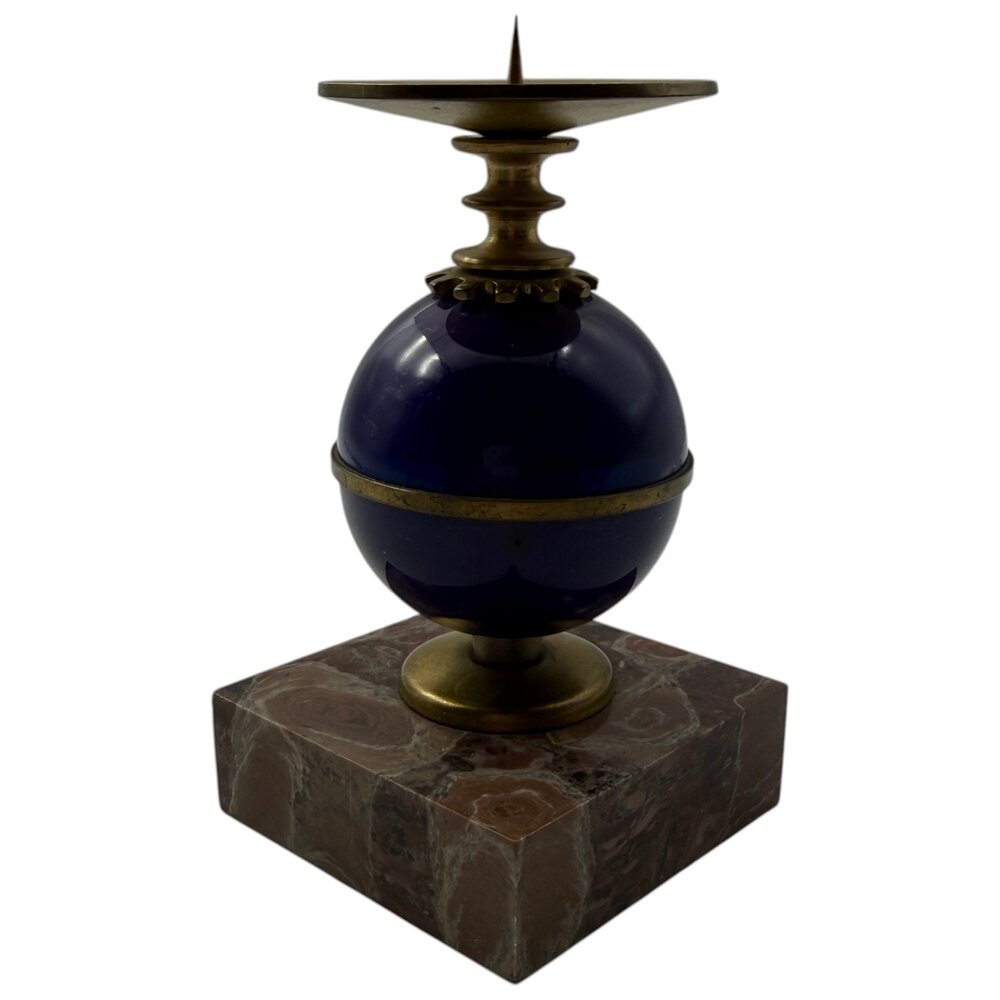 Подсвечник "Сфера", 12 см, яшма, пластик, 1990-2000 гг, Урал, Россия