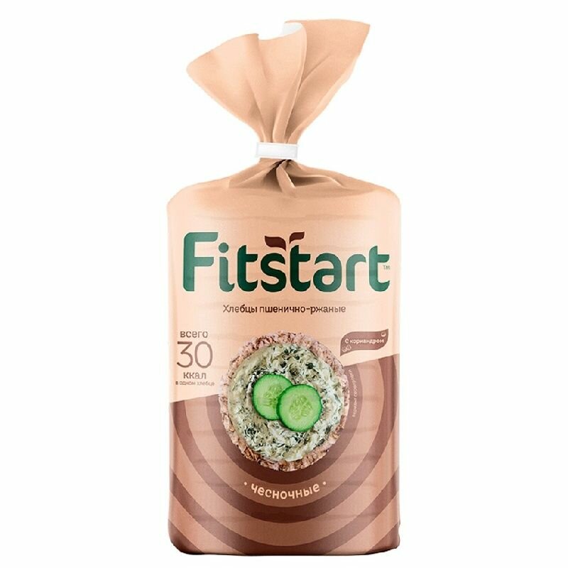 Хлебцы FITSTART пшенично-ржаные Чесночные 90г