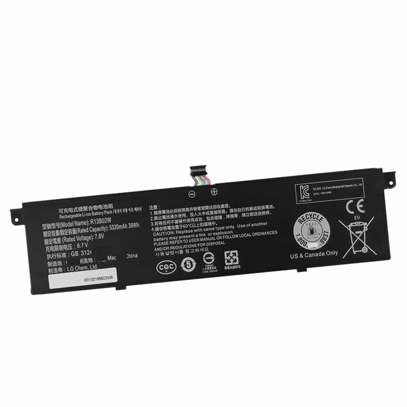 Совместим с аккумулятором для ноутбука Xiaomi Air13 13.3inch TM161301-01 R13B01W R13B02W.
