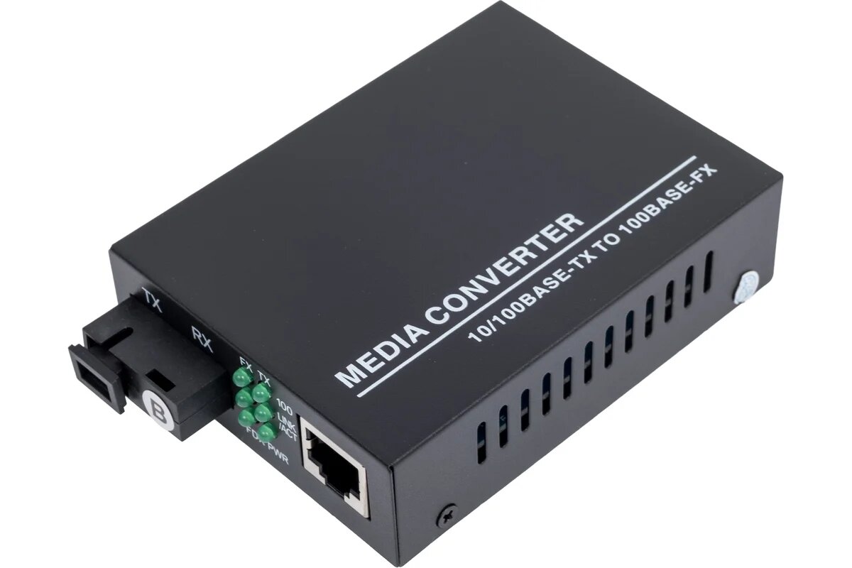 Медиаконвертер XBIT MC‑WDM‑100M‑20‑55B 1550 нм 20 км 10/100 Мбит/с металл черный