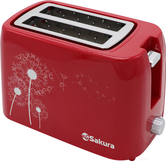Тостер Sakura SA-7608R, 750 вт, 5 режимов прожарки, 2, красный