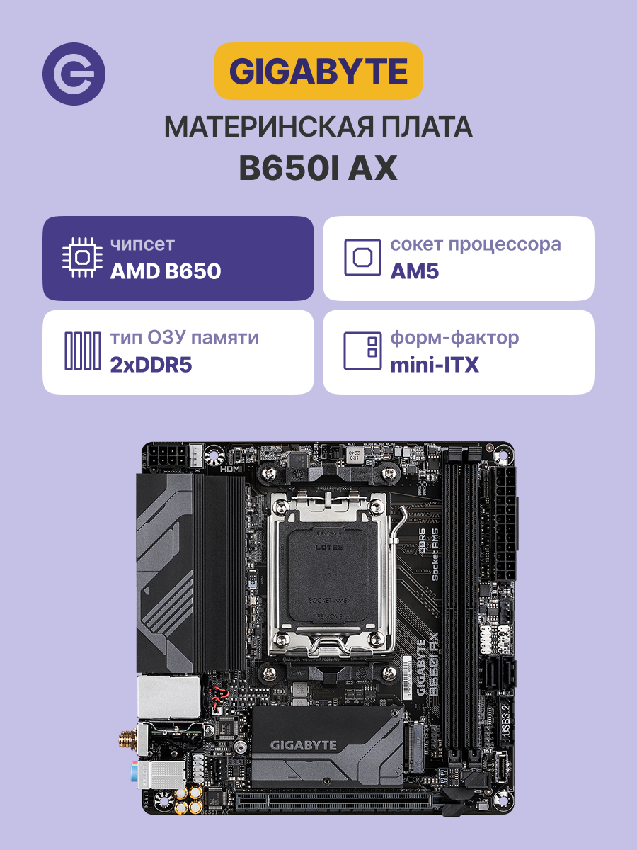 Материнская плата GIGABYTE B650I AX