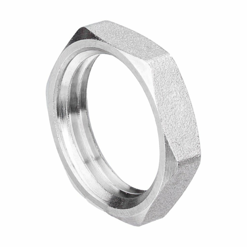 Контргайка AquaLink 1 1/4 дюйма, латунь никелированная, для систем отопления, водоснабжения и газовых коммуникаций.