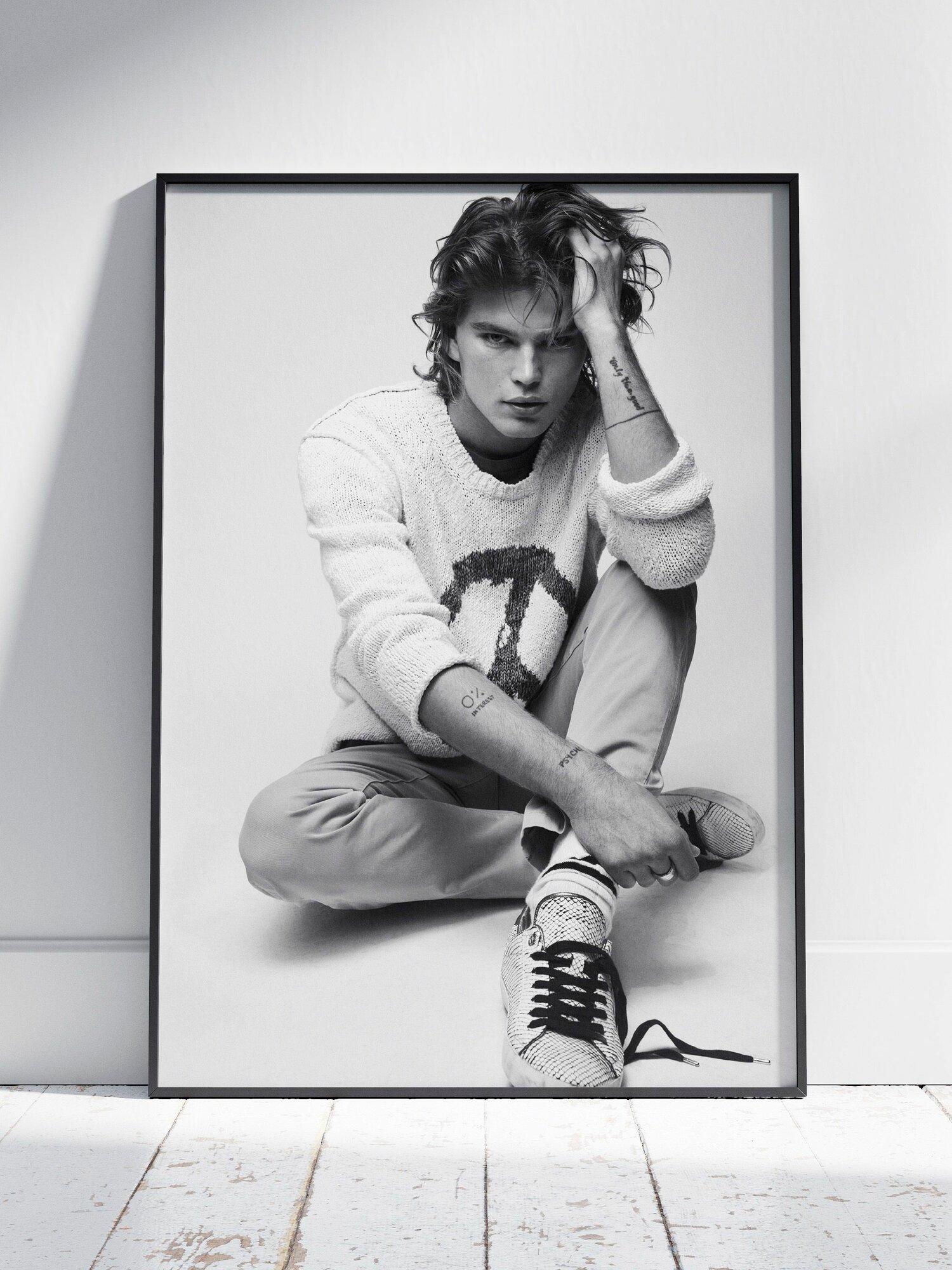 Плакат на стену для интерьера Джордан Барретт (Jordan Barrett 41) - Постер по модели, бренду и моде формата A4 (21x30 см)