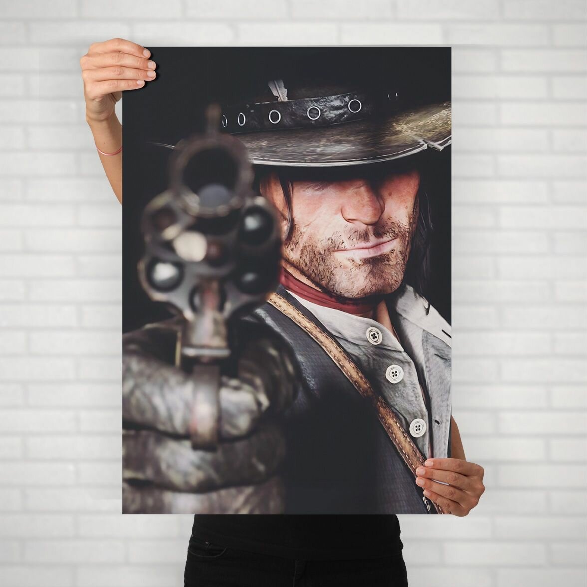 Плакат на стену для интерьера Red Dead Redemption 2 (Джон Марстон 7) - Постер по игре формата А2 (42x60 см)