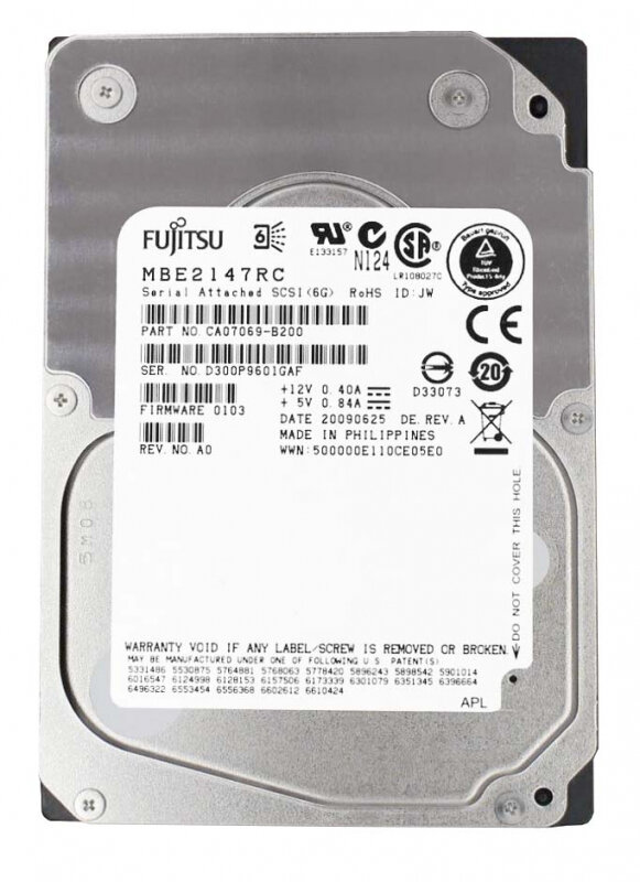 Жесткий диск Fujitsu CA07069-B200 147Gb SAS 2,5" HDD