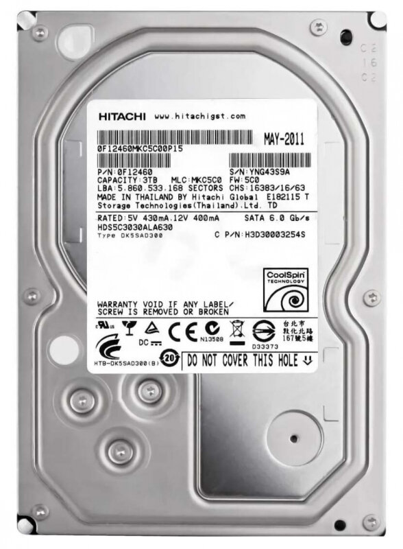 Жесткий диск Hitachi H3D30003254S 3Tb CoolSpin SATAIII 3.5" HDD