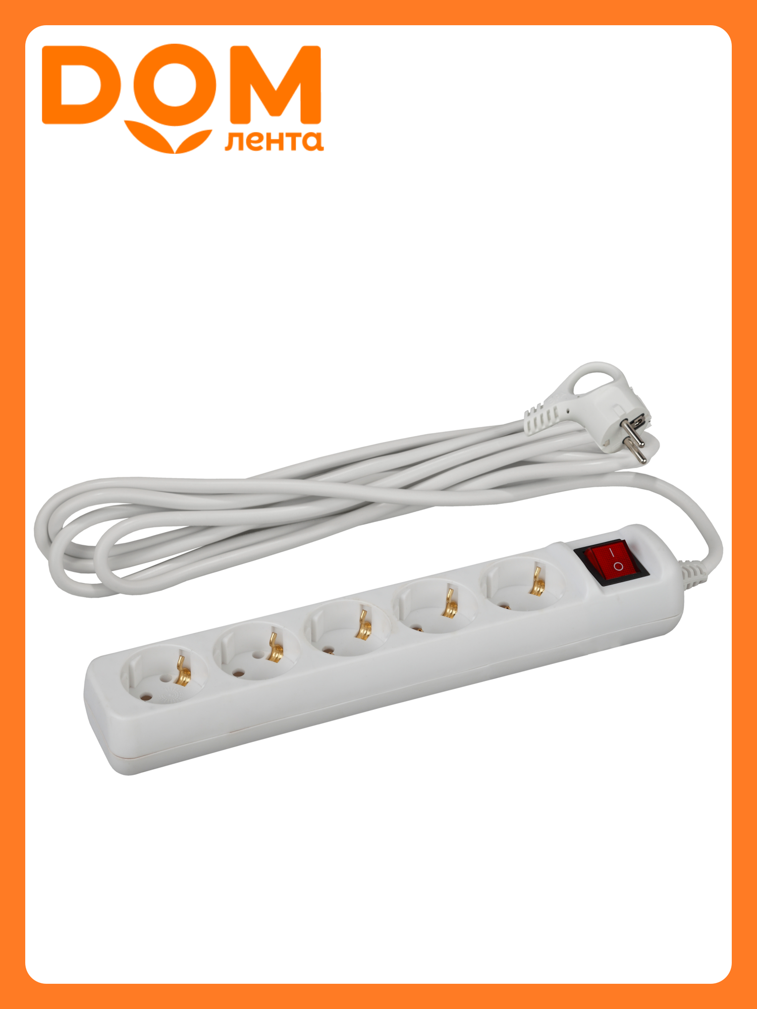 Удлинитель электрический ЭРА UX-5es-3m с заземлением с выключателем 5 розеток 3