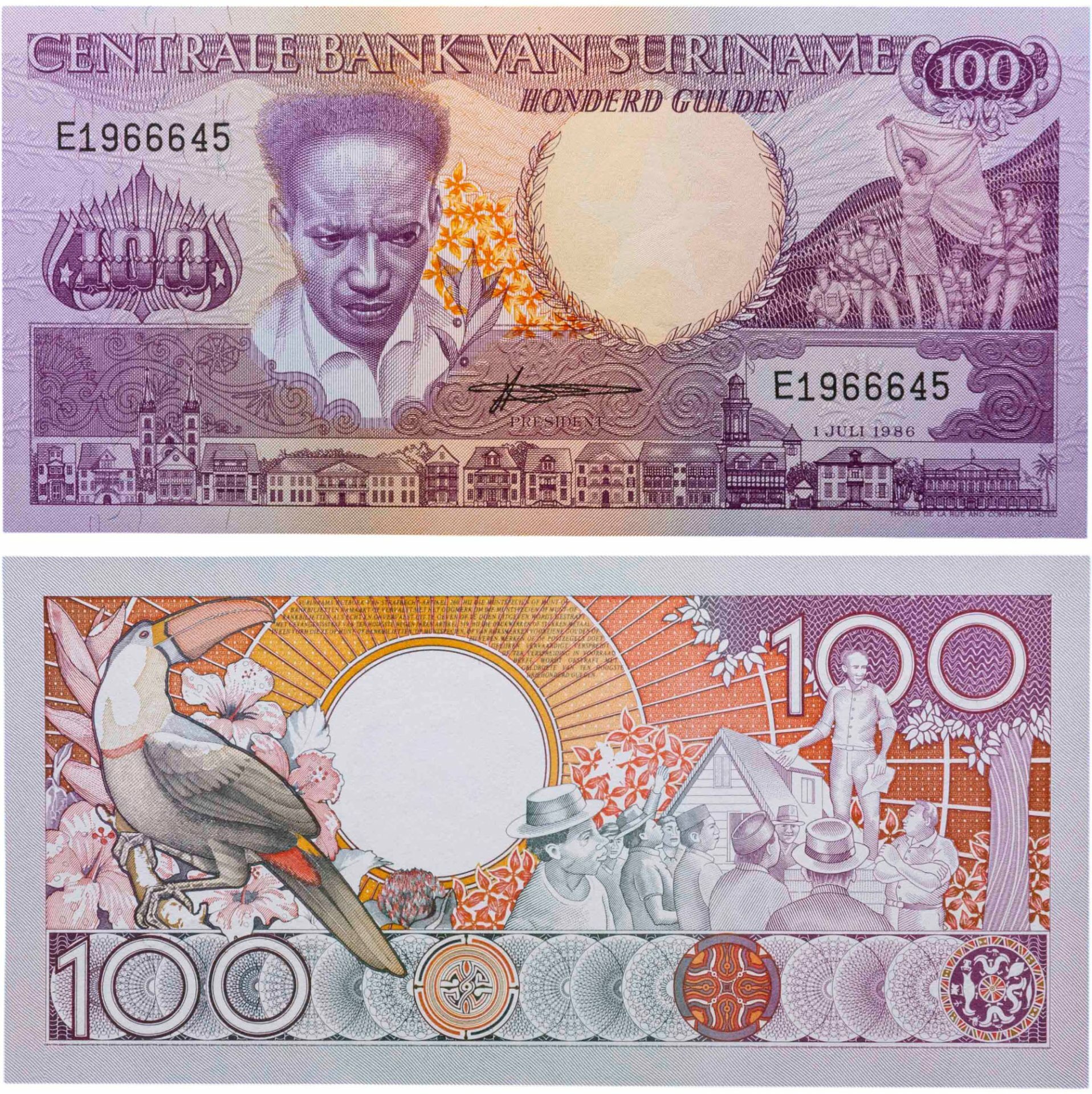 Суринам 100 гульденов 1986