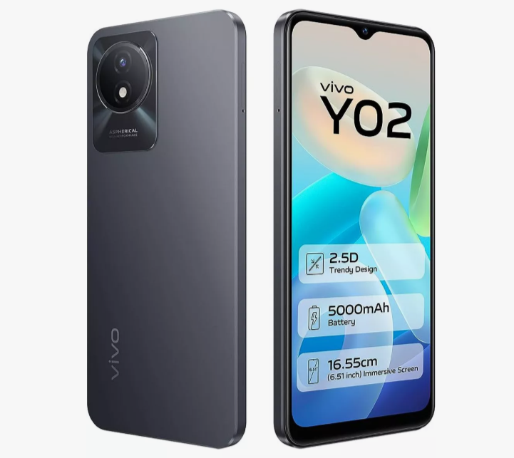 Смартфон vivo Y02 2/32 ГБ Global, Dual nano SIM, серый космос, б/у, уценка.