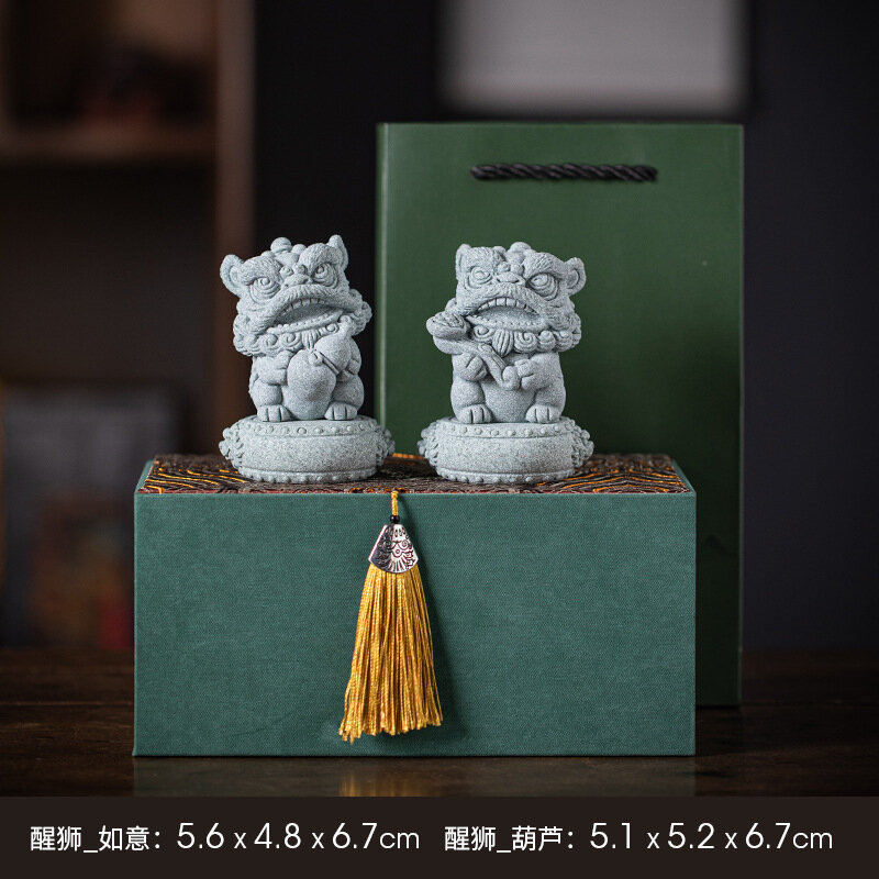 Милые украшения для чая в виде льва, пробуждающего богатство, креативная компания танца льва, декор для офисного стола, подарок на открытие