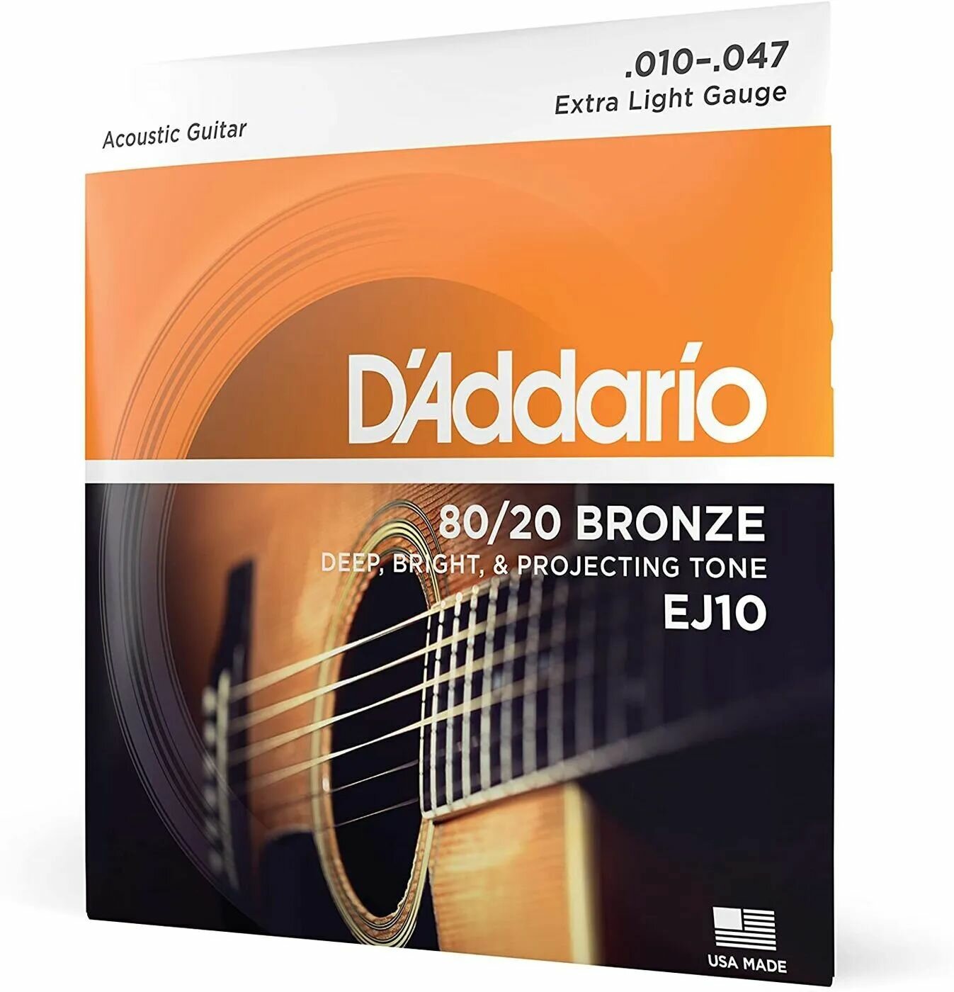 BRONZE 80/20 Струны для акустической гитары бронза Extra Light 10-47 D Addario EJ10