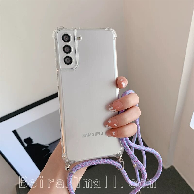 Чехол-брелок F52 для телефона, подходит для Samsung A53 5G, с ремешком на шею, защитный чехол для A33, прозрачный чехол