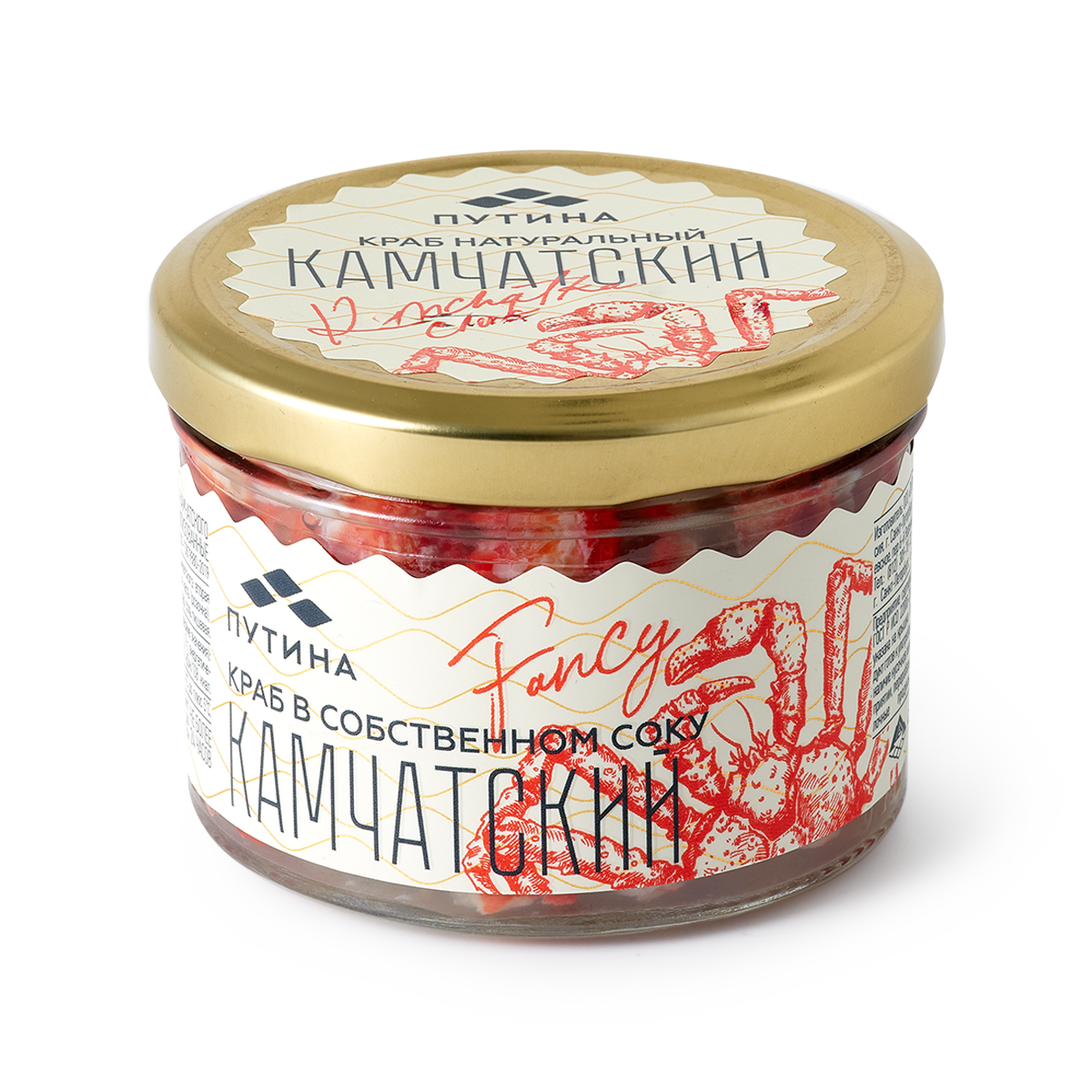 Краб Fancy "Путина", в собственном соку, кусочки, 210 г, 1 шт
