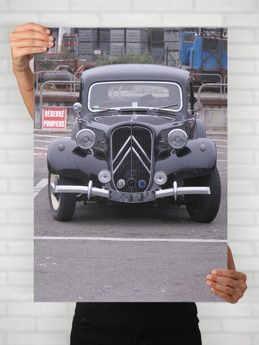 Плакат на стену для интерьера Легенды Авто (Ситроен Траксьон Аван - Citroen Traction Avant 2) - Постер по машине формата A1 (61x84 см)
