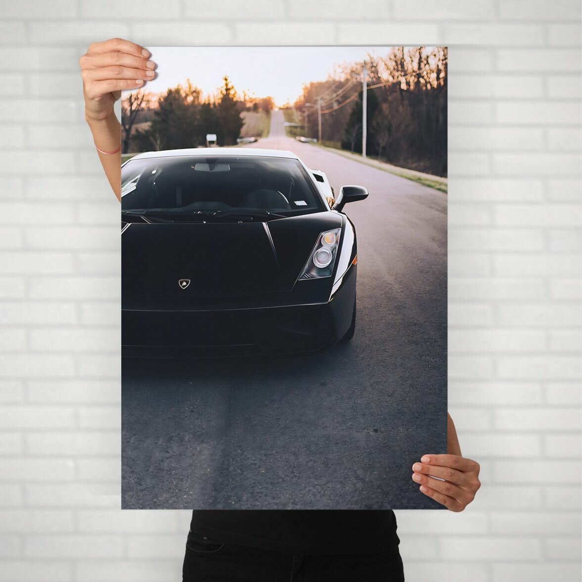 Плакат на стену для интерьера Спорткар (Lamborghini Gallardo 4) - Постер по спортивным гоночным машинам автомобилям формата А1 (60x84 см)