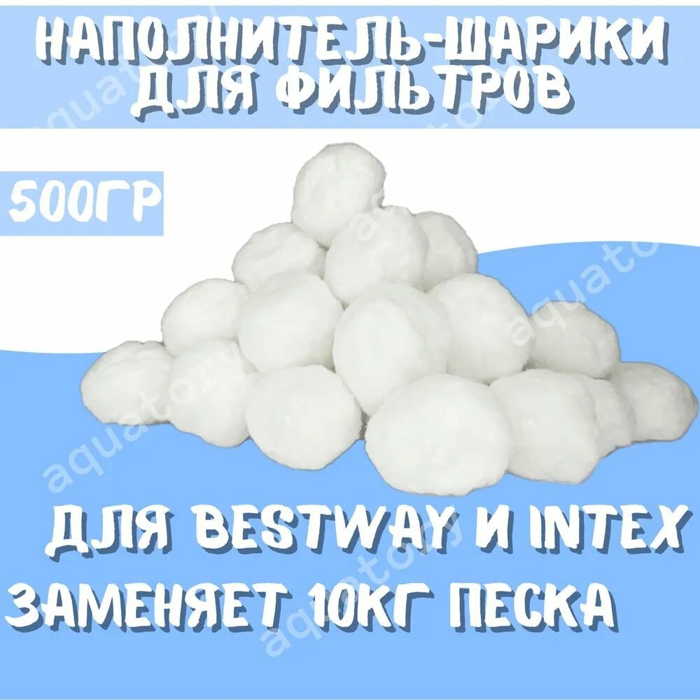 Фильтрующая засыпка для бассейна вместо кварцевого песка, вес 500 грамм Наполнитель сферический для песочного фильтра бассейна