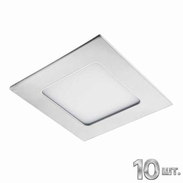Светильник потолочный светодиодный встраиваемый Lightstar ZOCCO 224062, 3000K, 6W, квадратный, белый, комплект 10 шт.