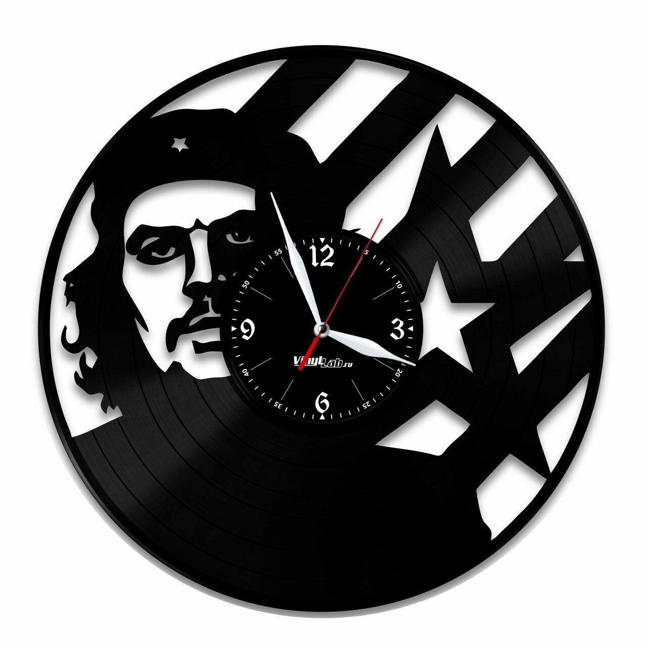 Часы из виниловой пластинки (c) VinylLab Че Гевара, диаметр 30 см