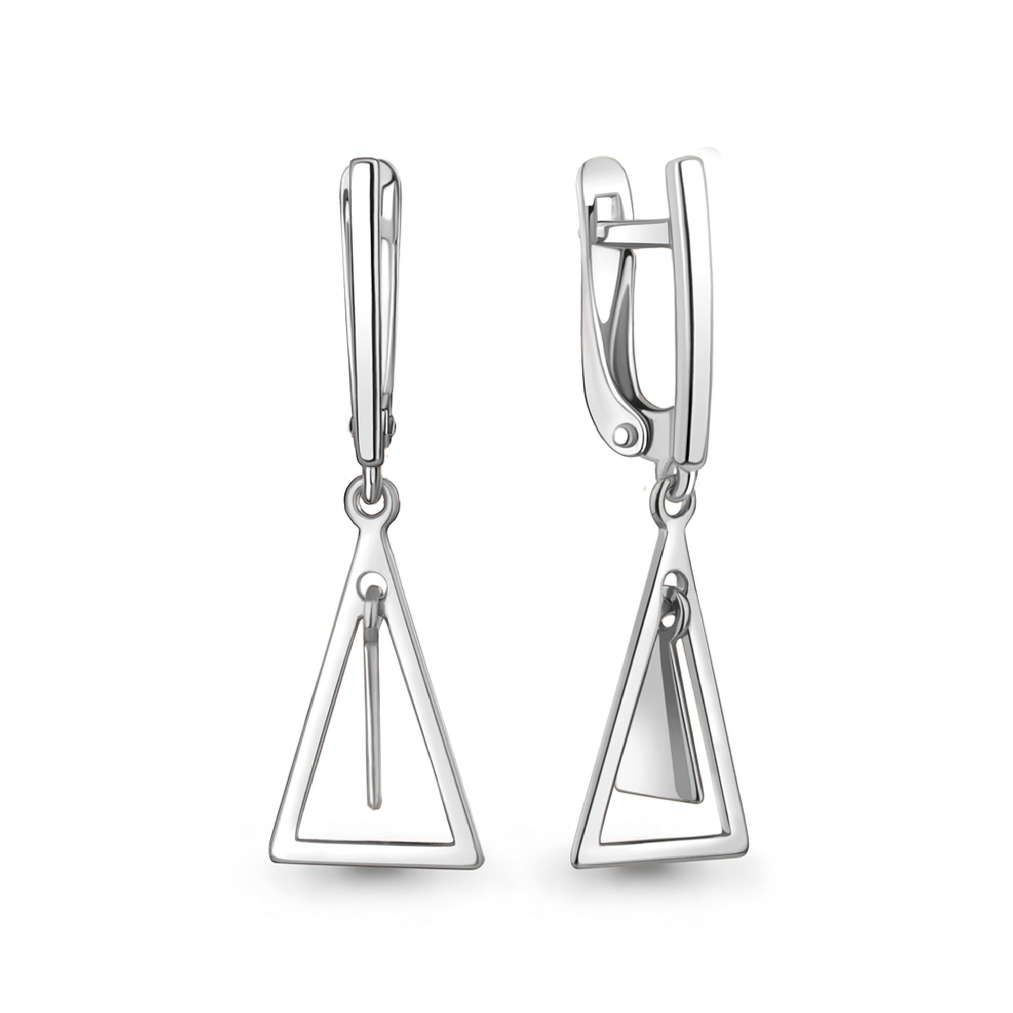 Серьги, серебро, 925 проба, родирование