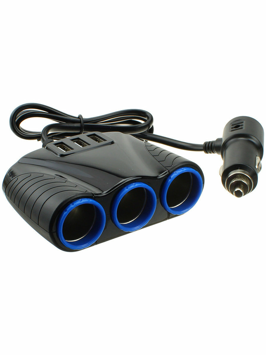 Разветвитель автоприкуривателя 3в1 3USB(G) 12/24V 120Wt Olesson 1605