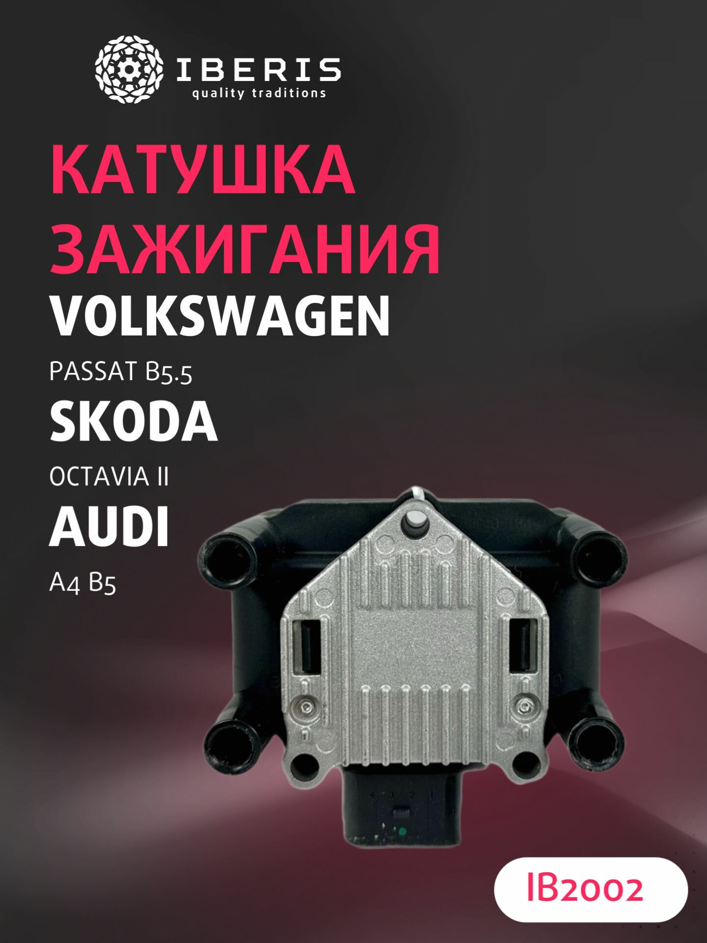 Катушка зажигания Фольксваген Пассат, Шкода Октавия 2, Ауди А4, VW PASSAT B5.5 -05, SKODA OCTAVIA II -13, AUDI A4 B5 -01, 032905106B, 19374105