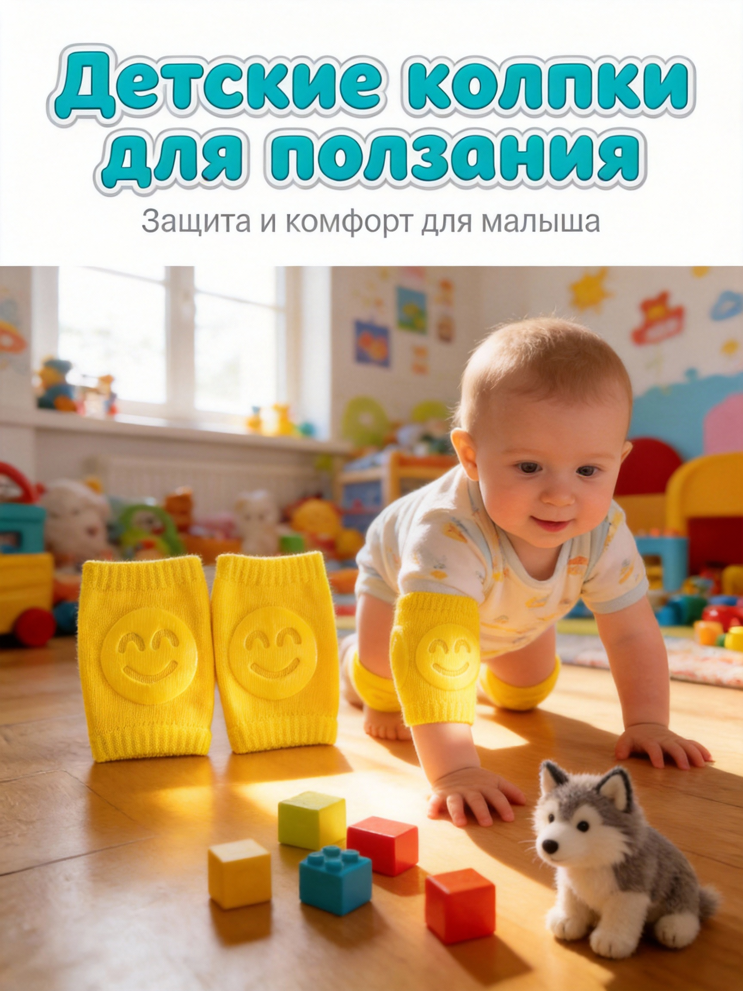 Хлопковые налокотники для ползания, защита локтей малышей и гетры для детей 0-36 мес