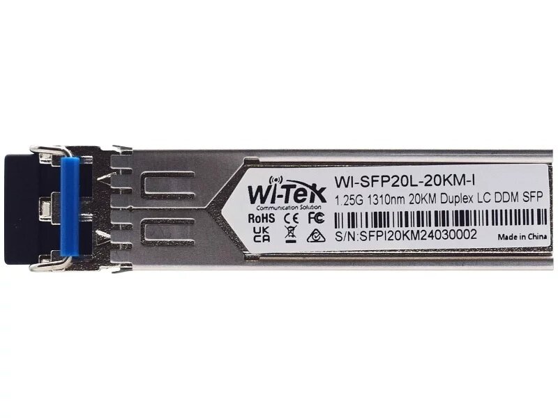 Промышленный модуль SFP Wi-Tek WI-SFP20L-20KM-I с разъемом LC, до 20 км