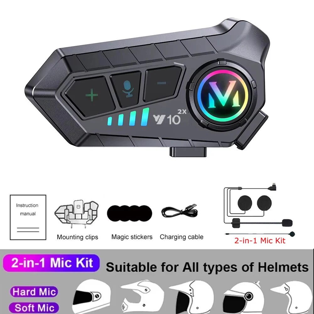 Bluetooth-гарнитура для мотоцикла, BT 5.3, Single Pack