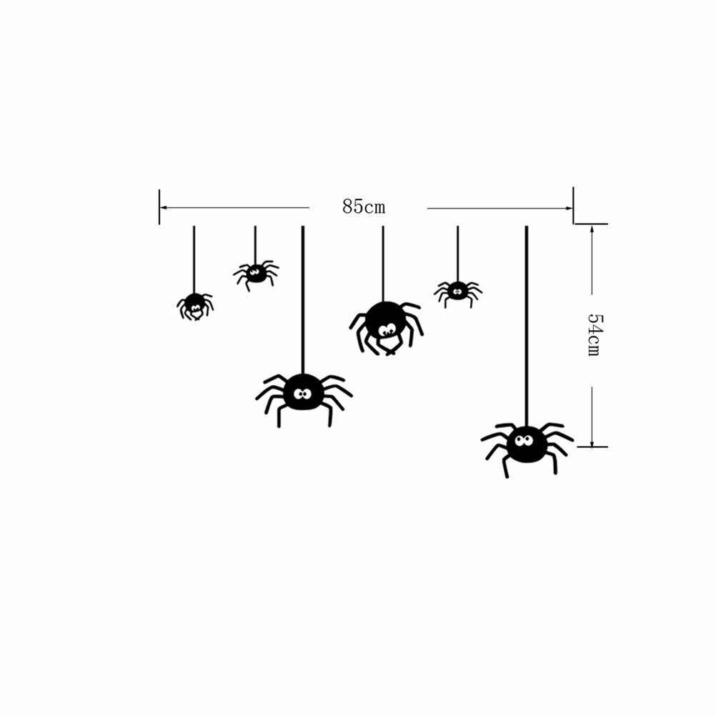 Наклейка Для Стен Halloween Черная Паучья Тема Универсальная Декорация Для Внутреннего Убранства 3600299