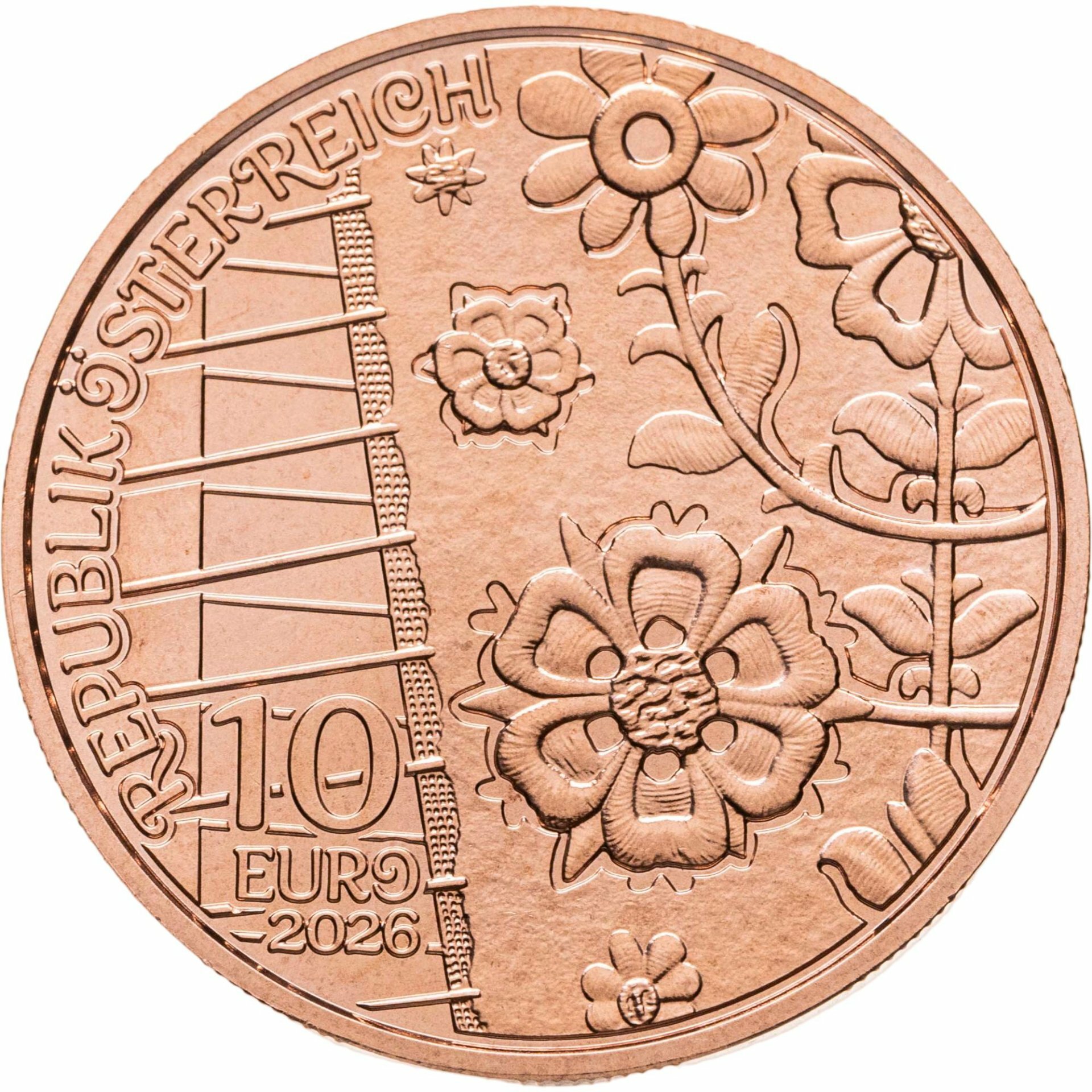 Австрия 10 евро 2026 "Традиция и мода - шерстяная ткань лоден", Медь, в сохранности UNC