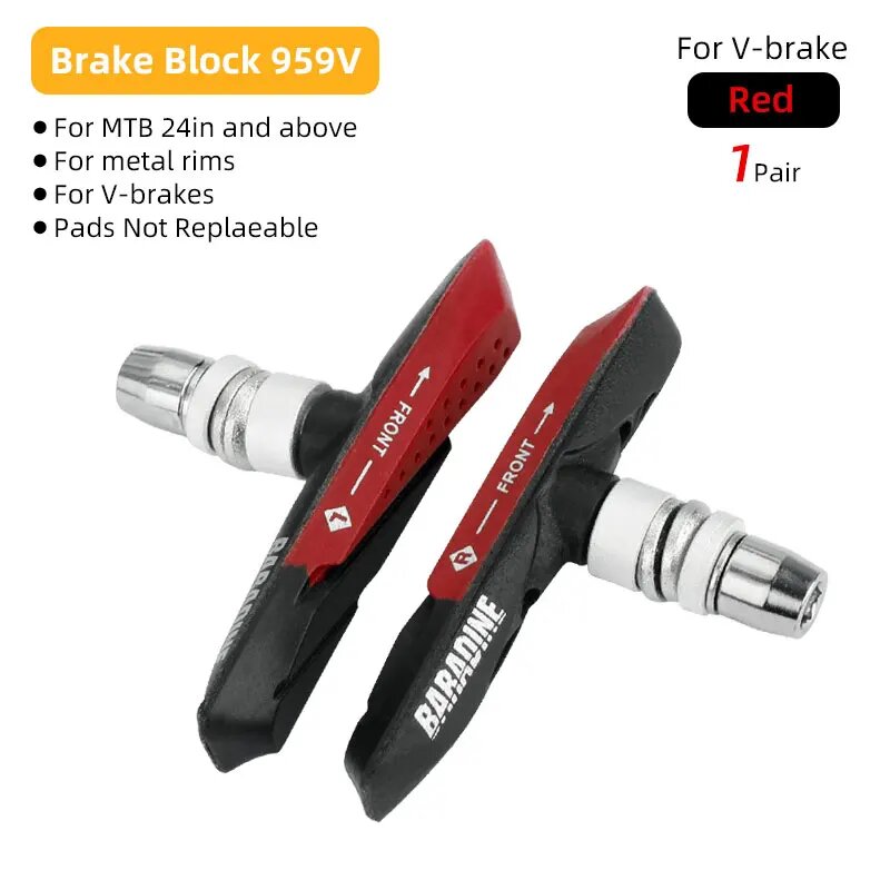 Тормозные колодки Baradine 959V Red для V-brake MTB