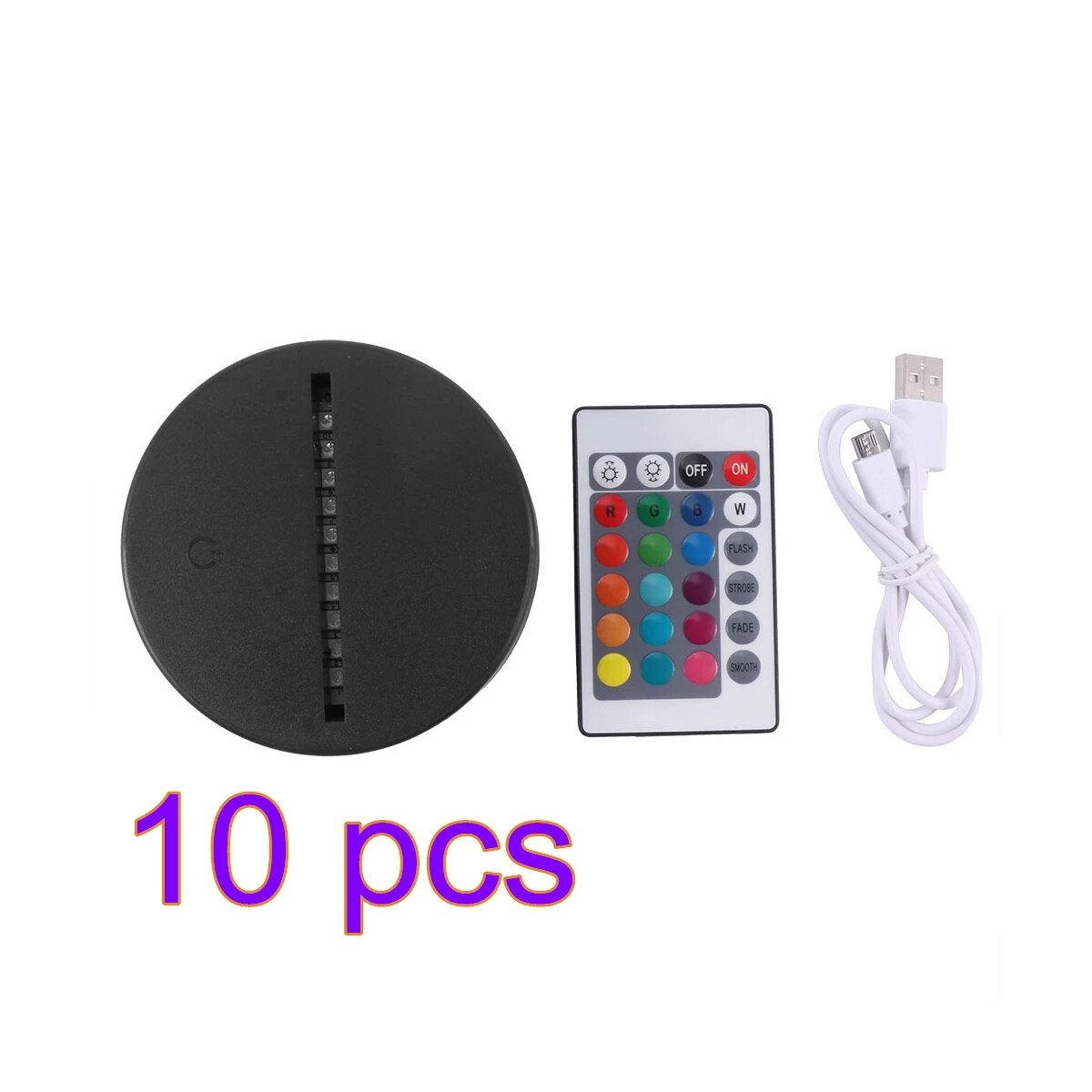 Светодиодная подставка 10pcs, 7 цветов, USB