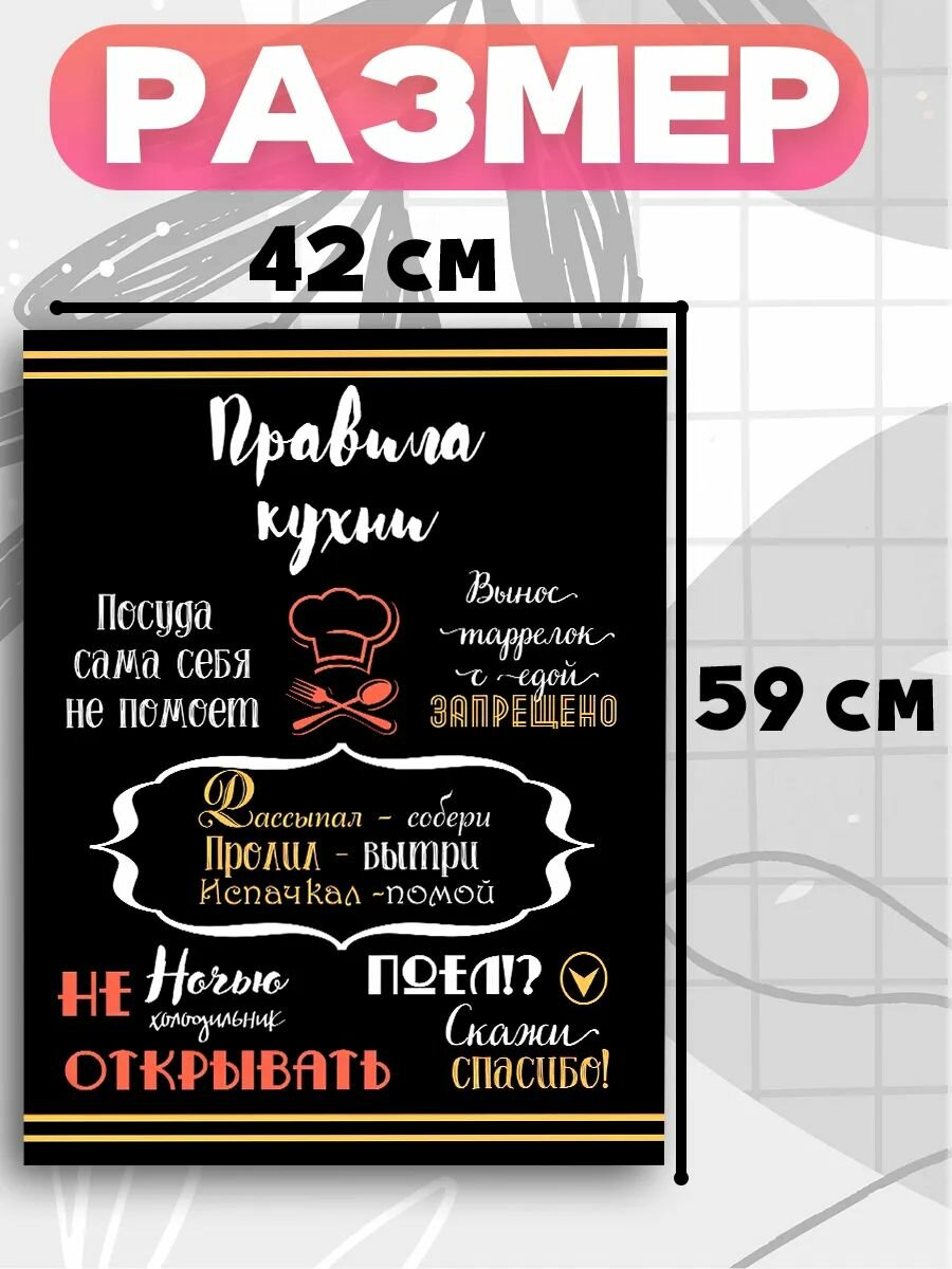 Постер на стену Правила дома , плакат 1шт, А2 размер. — фото 1