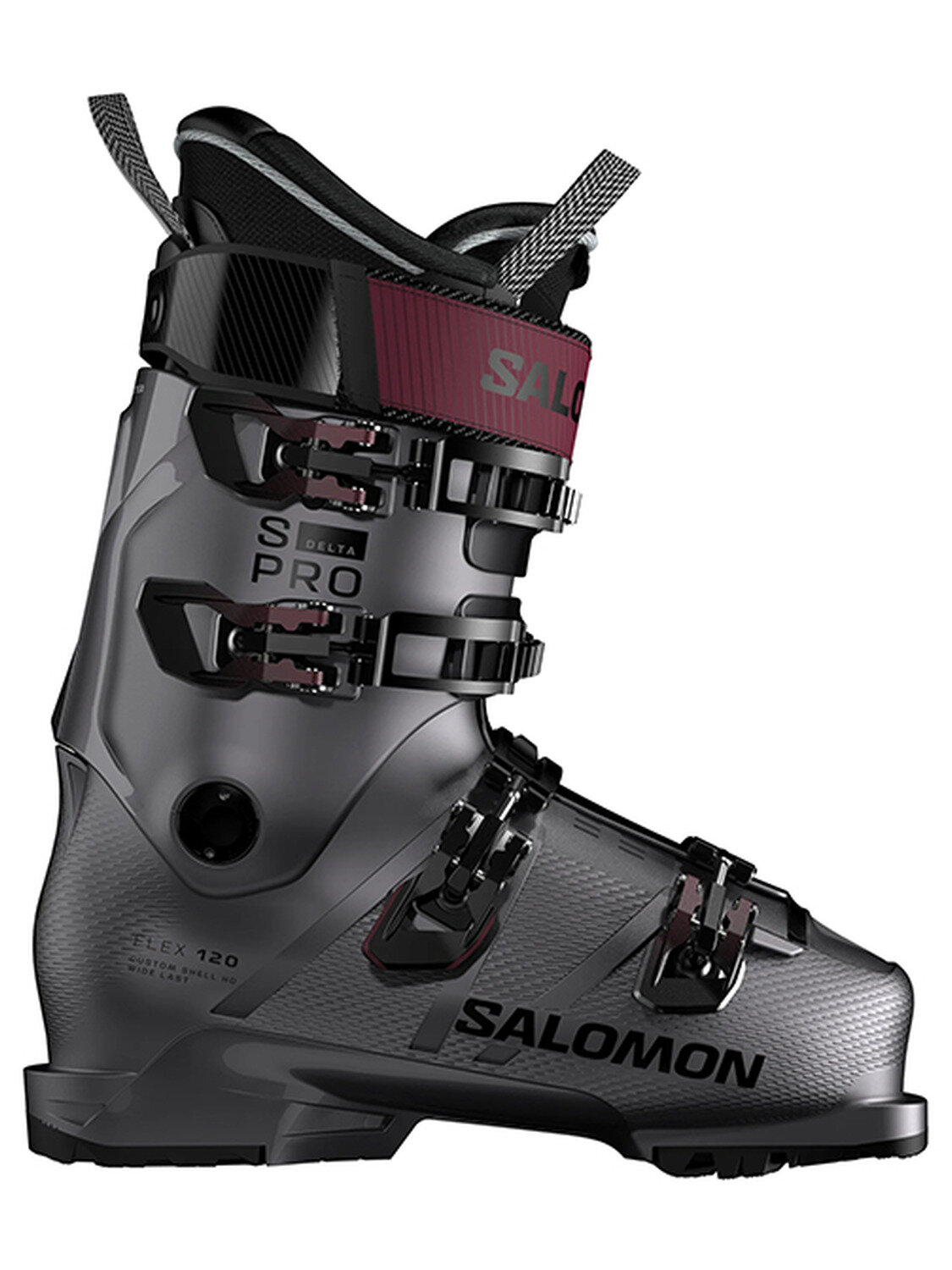 Горнолыжные ботинки Salomon S/Pro Delta 120 GW Beluga Met./Burgundy Met. 25/26 , для мужчин , серый