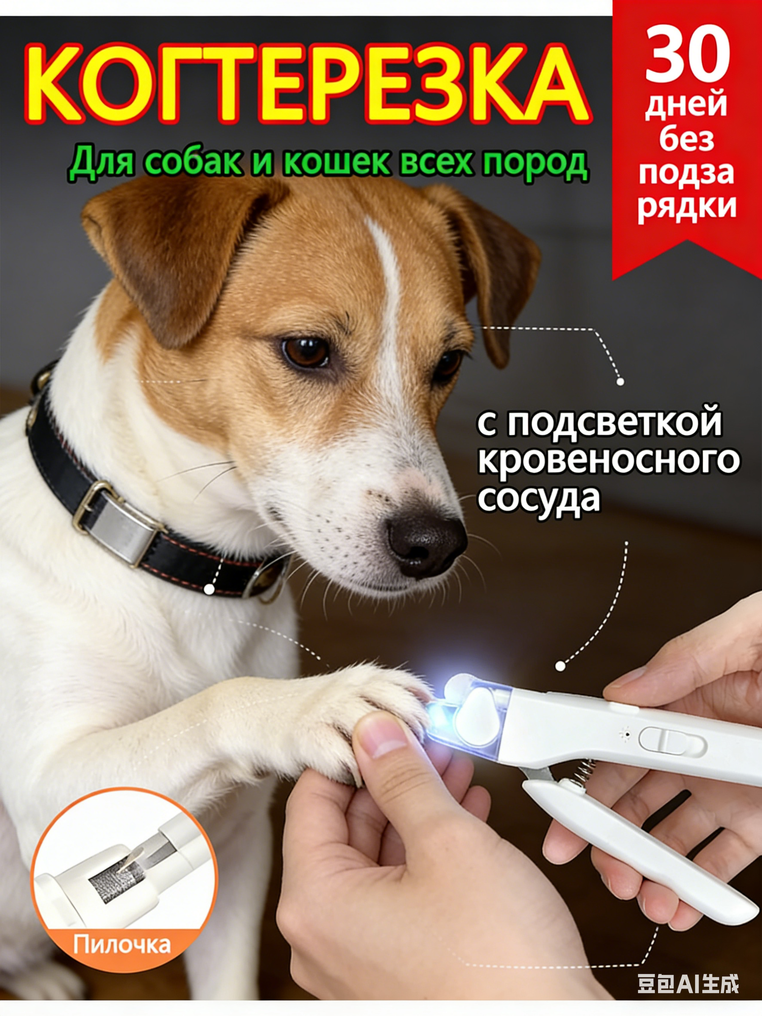 Безопасные когтерезки для собак с ограничителем и подсветкой