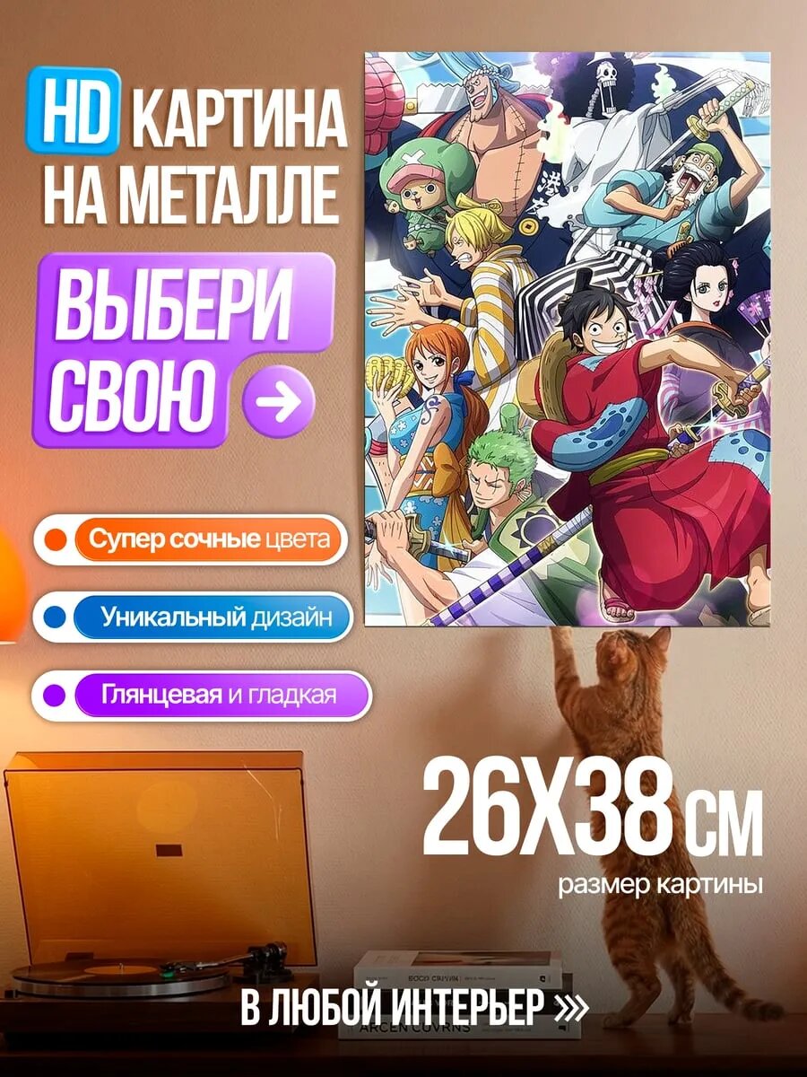 Картина на HD металле Команда Ван Пис