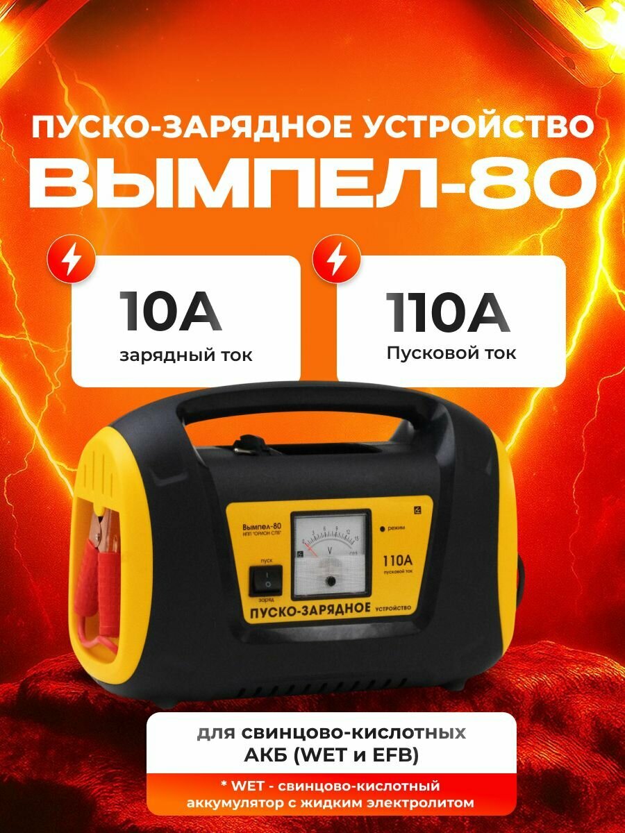 Зарядно пусковое устройство 110А/12А 12V Вымпел 80 (вымпел)