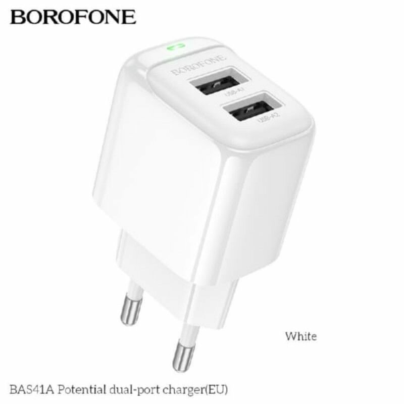 СЗУ-2USB BOROFONE BAS41A 2A, 12W, White 6941991113741