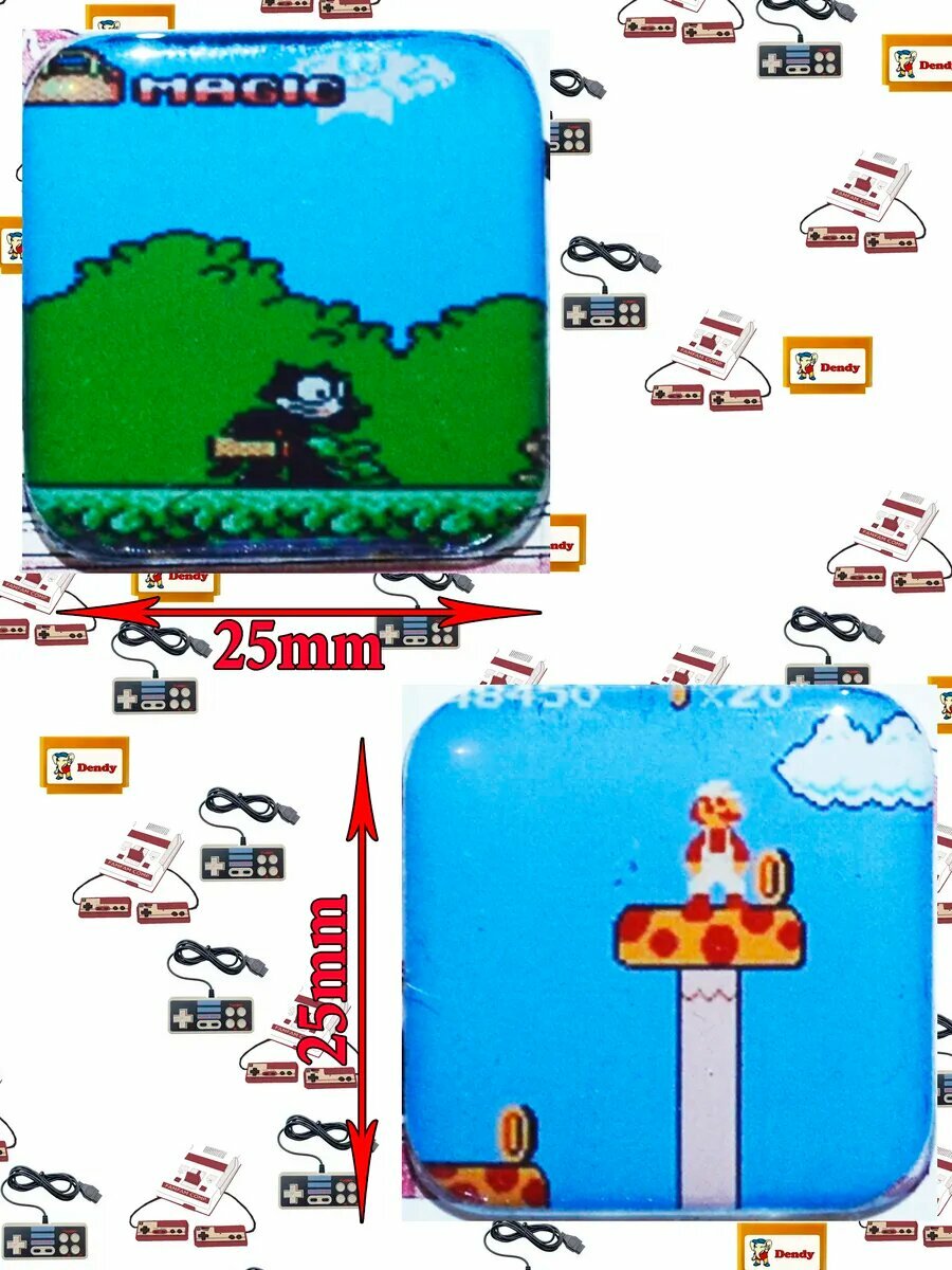 Набор 3D-наклеек "Утиная охота/Танки/Марио/Кот Феликс" 8BIT, для планшетов и смартфонов, 4 шт — фото 1