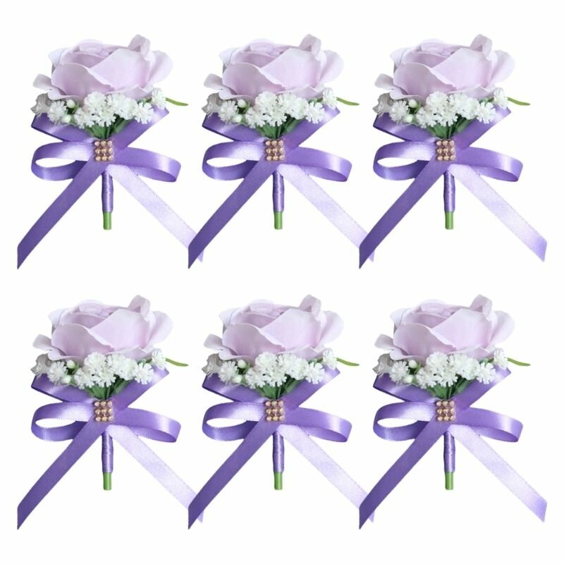 Шелковая бутоньерка-роза, Фиолетовый