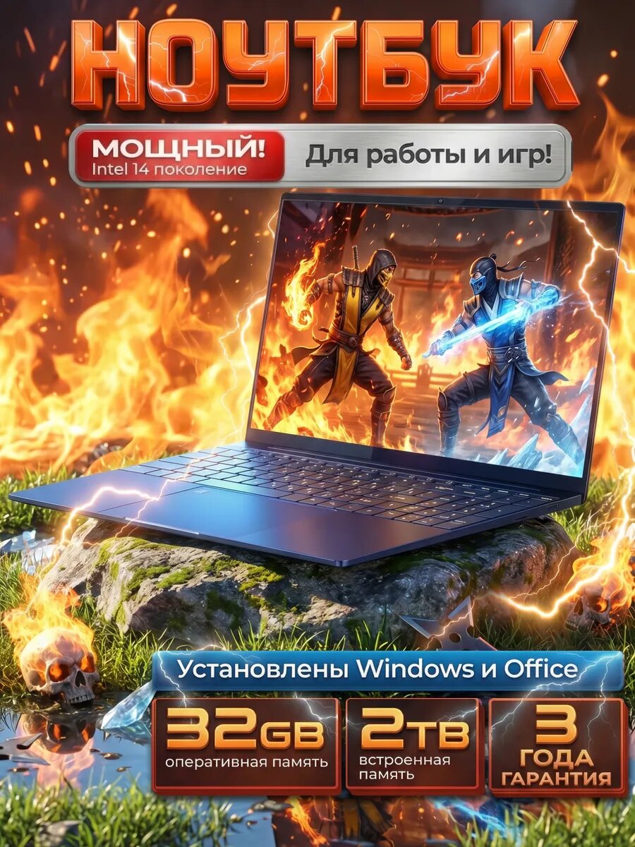 Ноутбук HiGH TECH R594 Intel H-Series RAM 32GB / SSD 2048GB