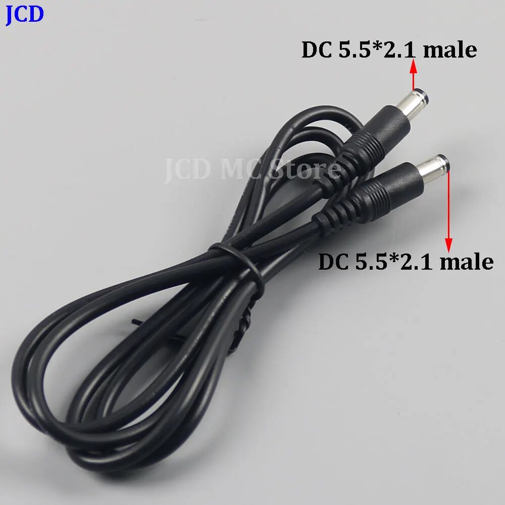 Кабель DC 5.5x2.1 мм (1 м) male-male, черный