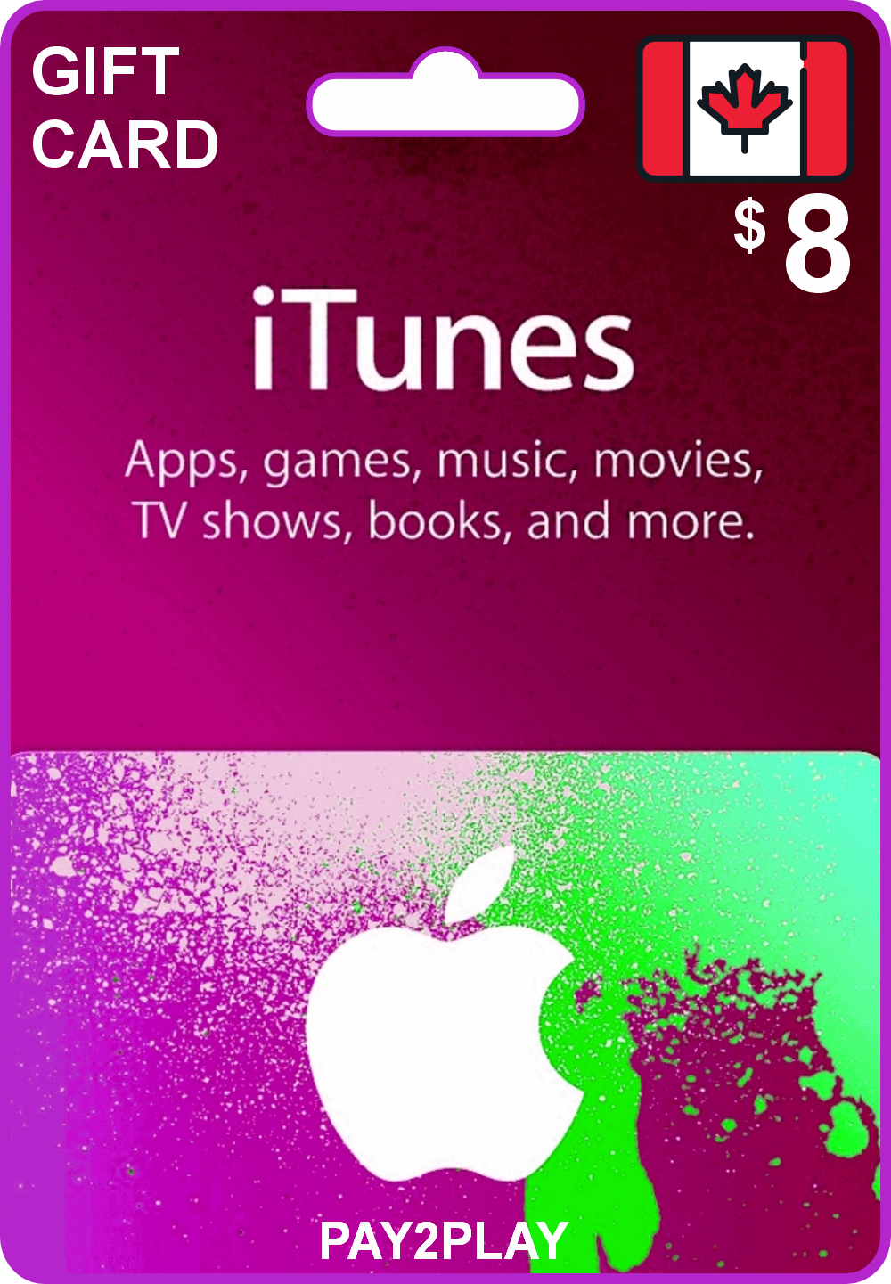 Подарочная карта Apple / Пополнение App Store&iTunes (Apple ID) / на 8 Канадских долларов / Канада