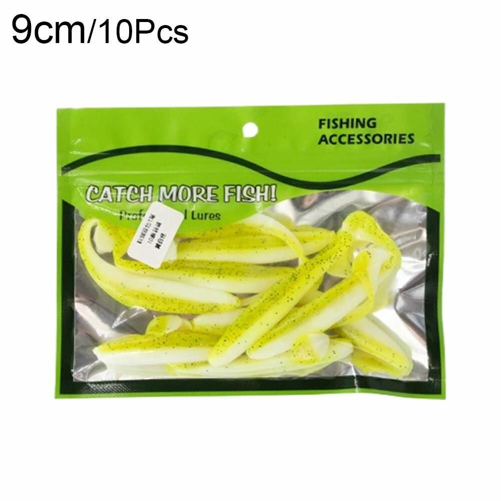 Мягкие приманки для рыбалки (виброхвост), 9 см, 10 шт